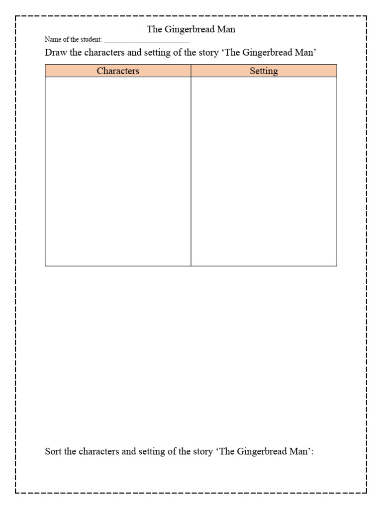 Gingerbread Man - Characters and Setting Activity | PDF