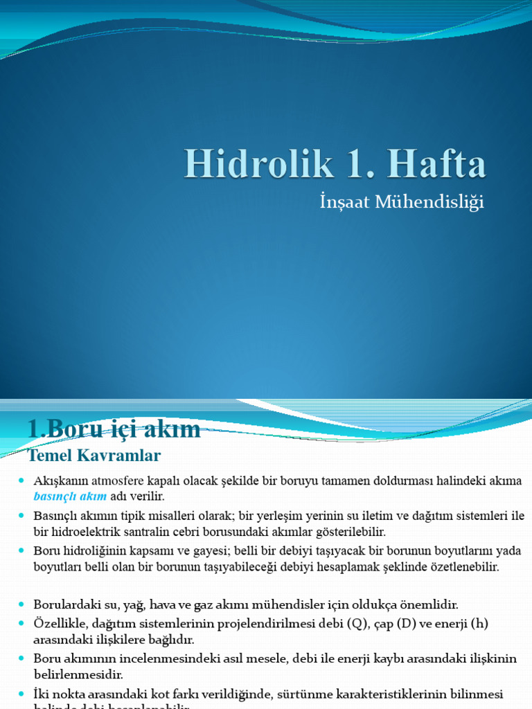 Hidrolik 1 Hafta-1 | PDF