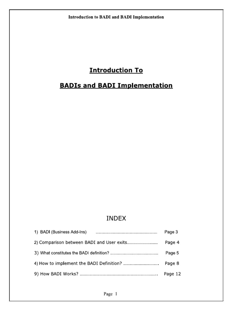 BADI and BADI IMPLEMENTATION | PDF