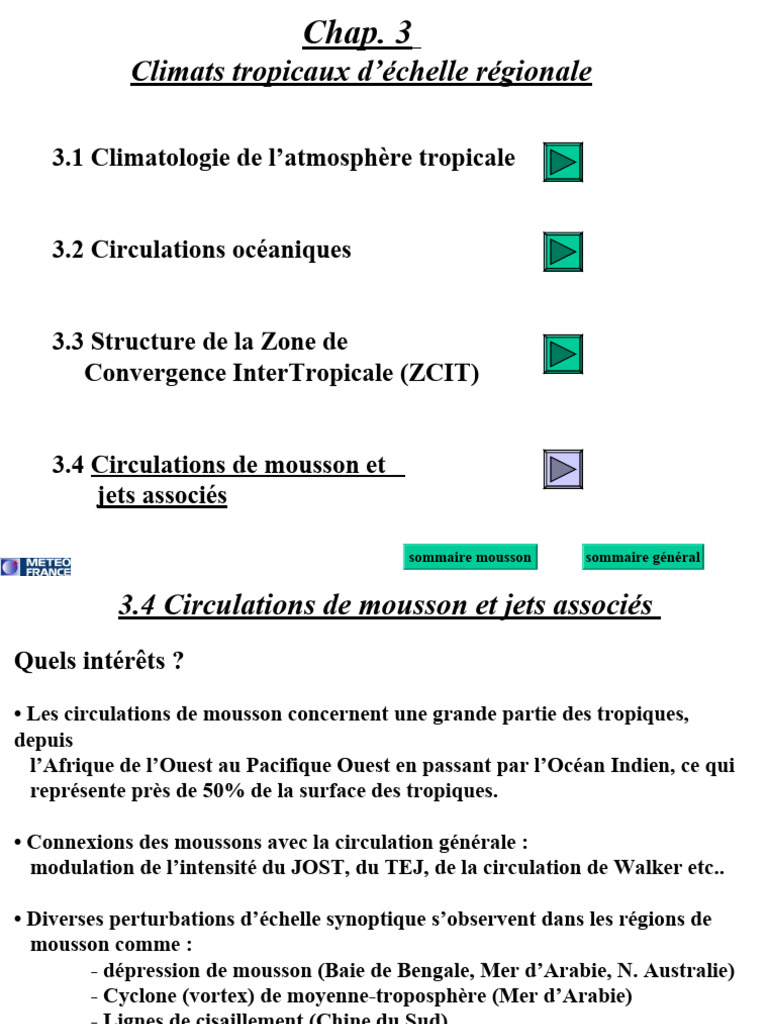Circulations de Mousson en Climat Tropical | PDF | Mousson | Plaie