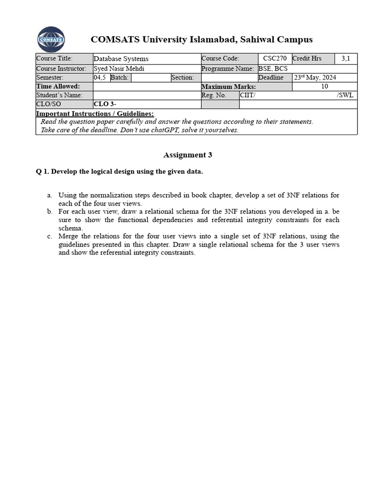 Assignment 3 | PDF | Computer Data | Information Technology
