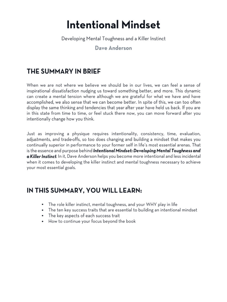 Intentional Mindset | PDF