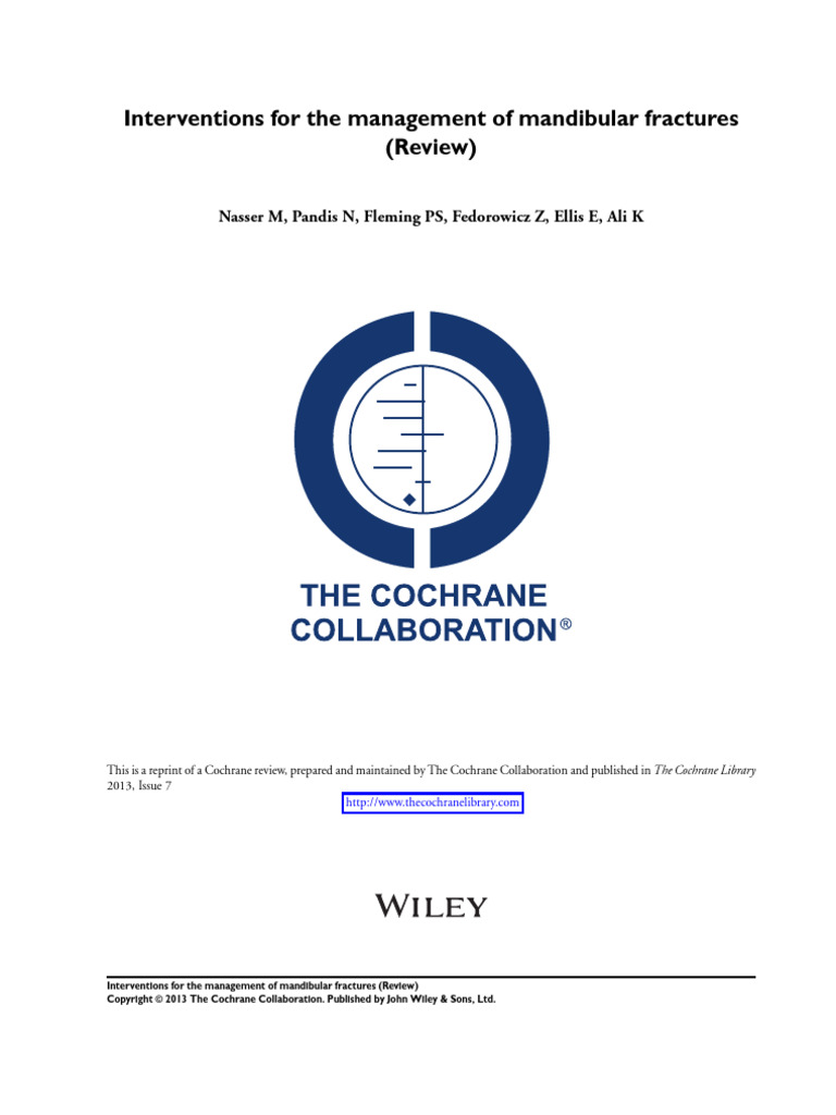 Nasser2013 Cochrane Meta Analysis | PDF | Surgery | Systematic Review