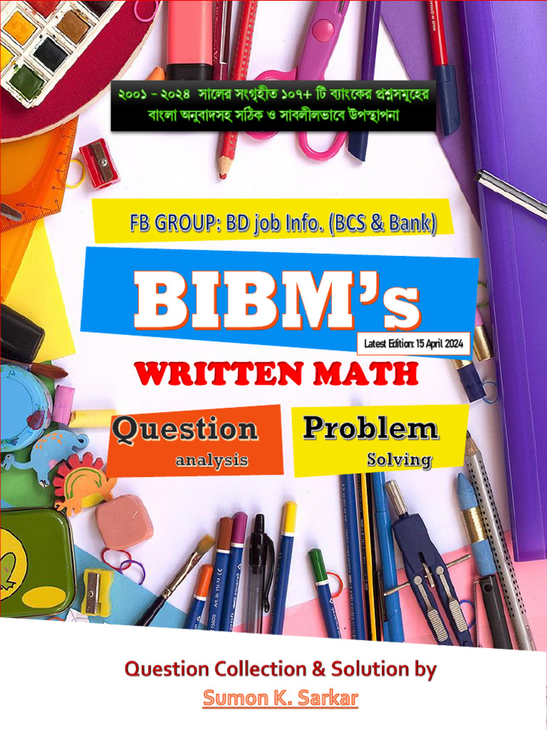 BIBM Written MAth 16 April 2024 | PDF | Personal Finance | Companies Of Asia
