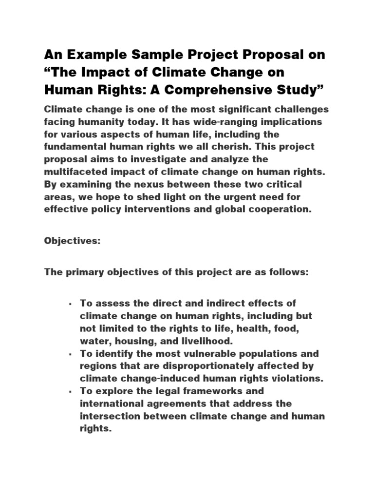 Sample Project Proposal On Climate Change & Gender | PDF | Climate ... Sample Project Proposal On Climate Change & Gender | PDF | Climate ...