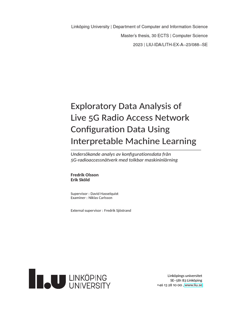 Exploratory Data Analysis of Live 5G Radio Access Network | Download Free PDF | Principal ...