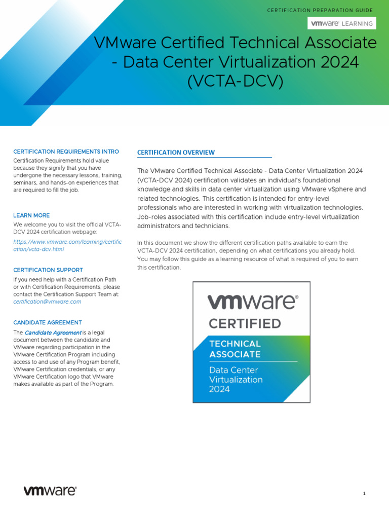 VMW VCTA DCV Certification Preparation Guide | PDF | Certification | Trademark