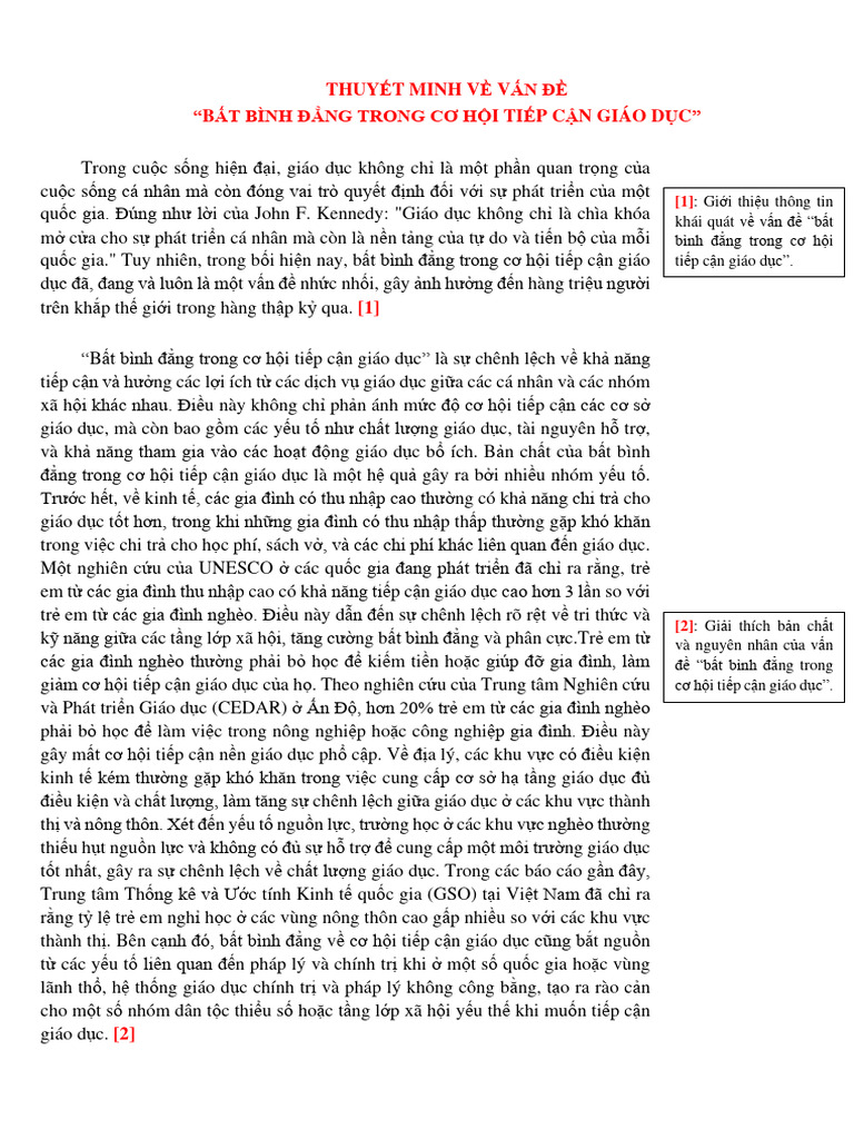 Bat Binh Dang Trong Co Hoi Tiep Can Giao Duc | PDF