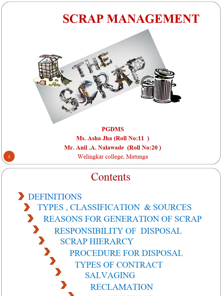 Scrapmanagement 121128084457 Phpapp01 | PDF | Scrap | Waste Management