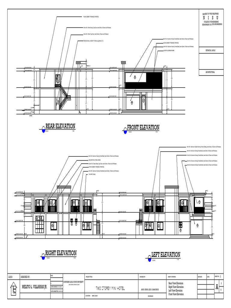 BUILDING SYSTEM MINI HOTEL FLOORPLAN 3 Model | PDF | Door | Window