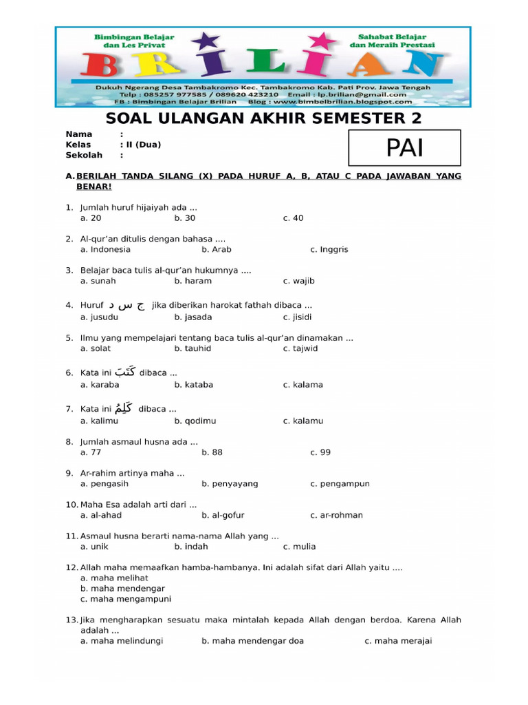 SOAL-SOAL PAI | PDF