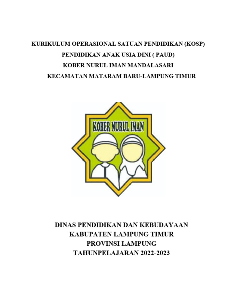 KOSP MERDEKA 2022-2023 TK ABA Cabang WB | PDF