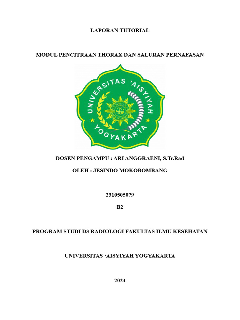 Laporan Tutorial Jesindo | PDF | Sains & Matematika
