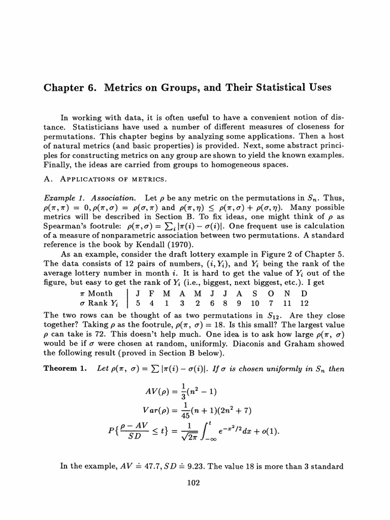 Metrics On Groups | PDF | Variance | Normal Distribution