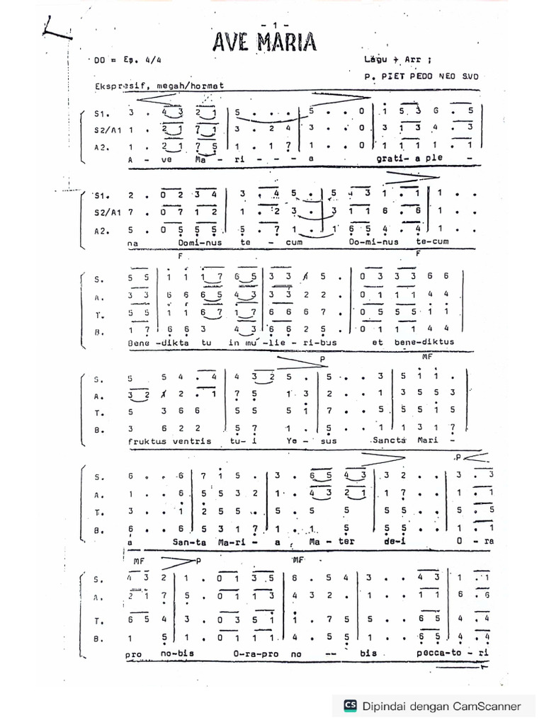 Ave Maria P Pit Satb | PDF