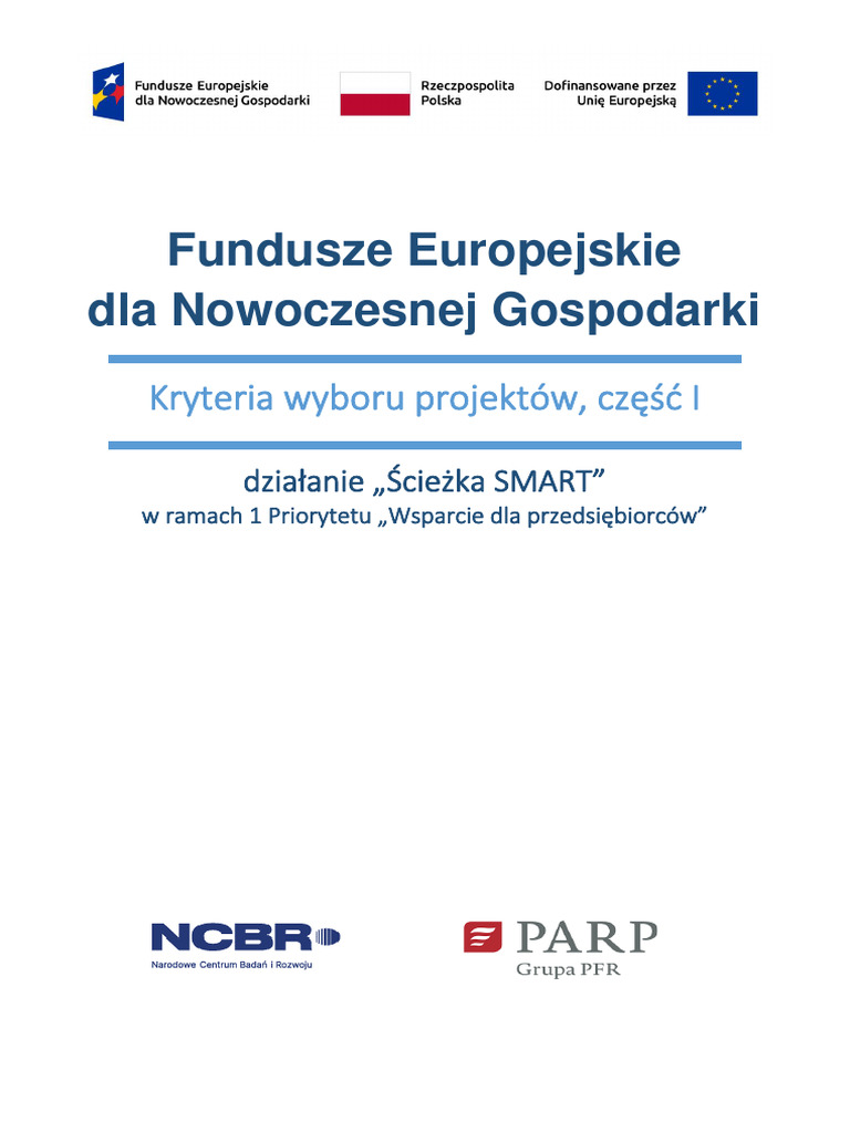 Zal 3 Do RWP Kryteria Wyboru Projektow Czesc I | PDF