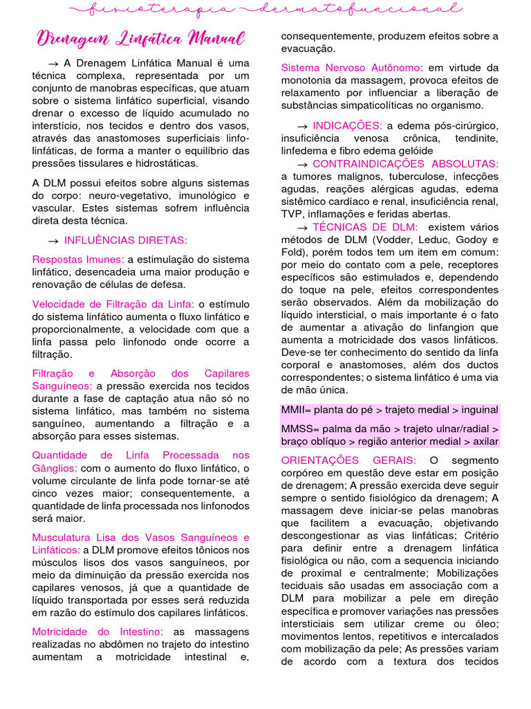 Drenagem Linfática Manual: Técnicas e Indicações | PDF | Sistema ...