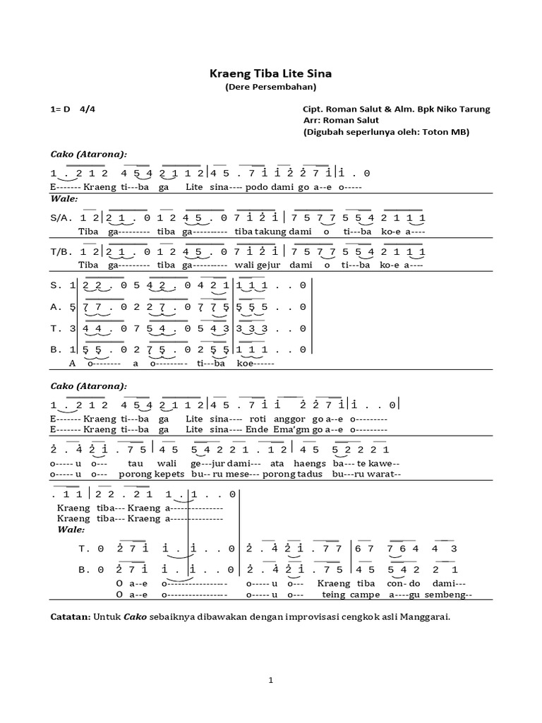 Kraeng Tiba Lite Sina | PDF