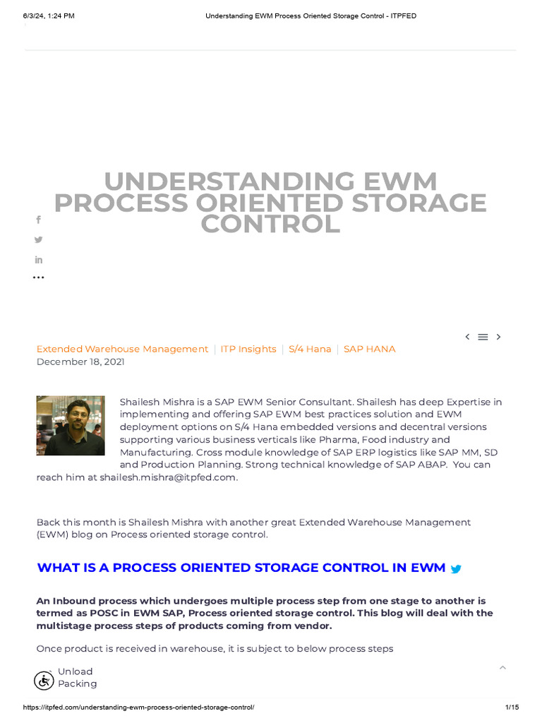 Understanding EWM Process Oriented Storage Control | Download Free PDF ...