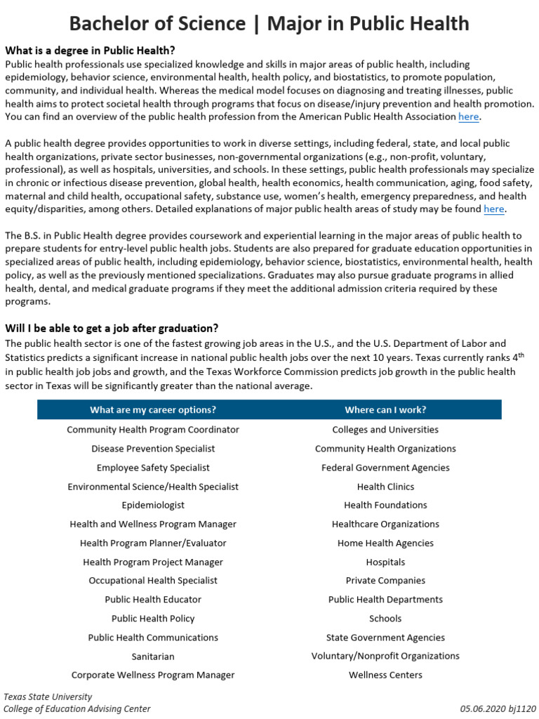 Public Health Information Sheet | PDF | Public Health | Occupational ...