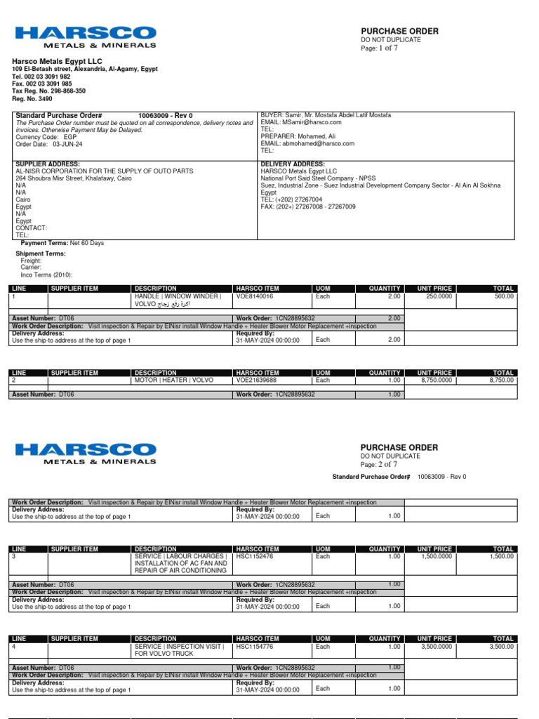 Harsco Metals Egypt LLC: 1 of 7 1 of 7 | PDF | Egypt