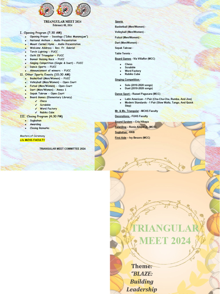 Triangular Meet 2024: I. Opening Program (7:30 AM) | PDF | Ballroom Dance