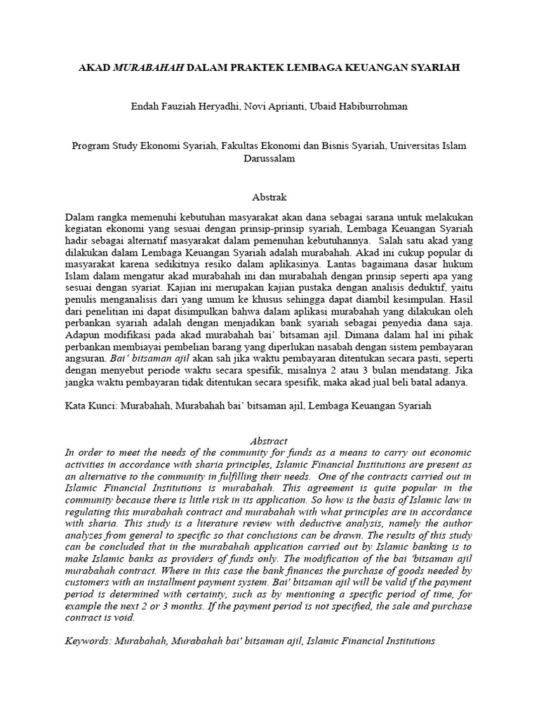 Akad Murabahah | PDF