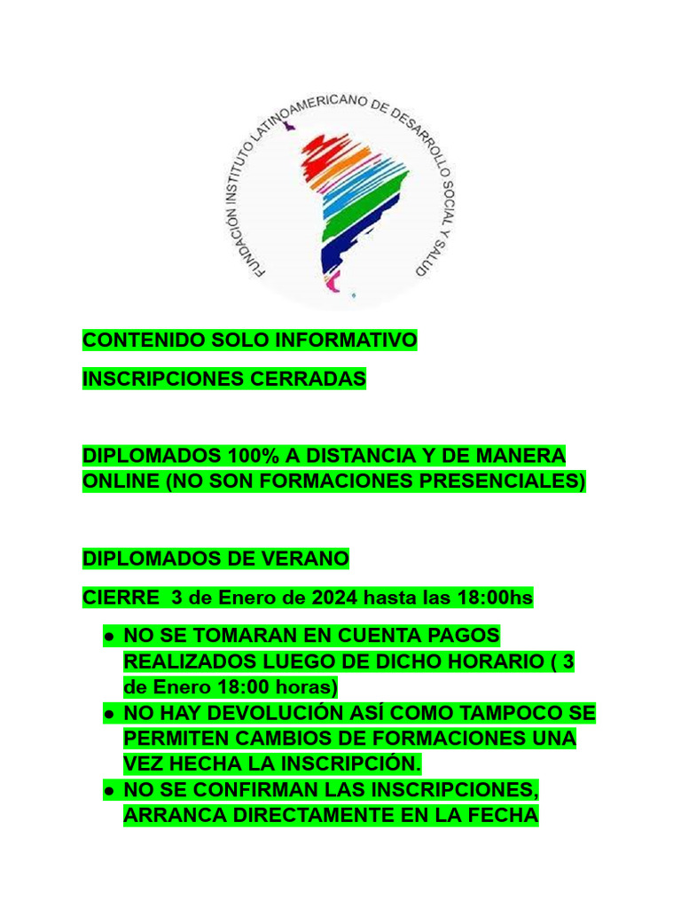 DIPLOMADOS DE VERANO 2024 | PDF