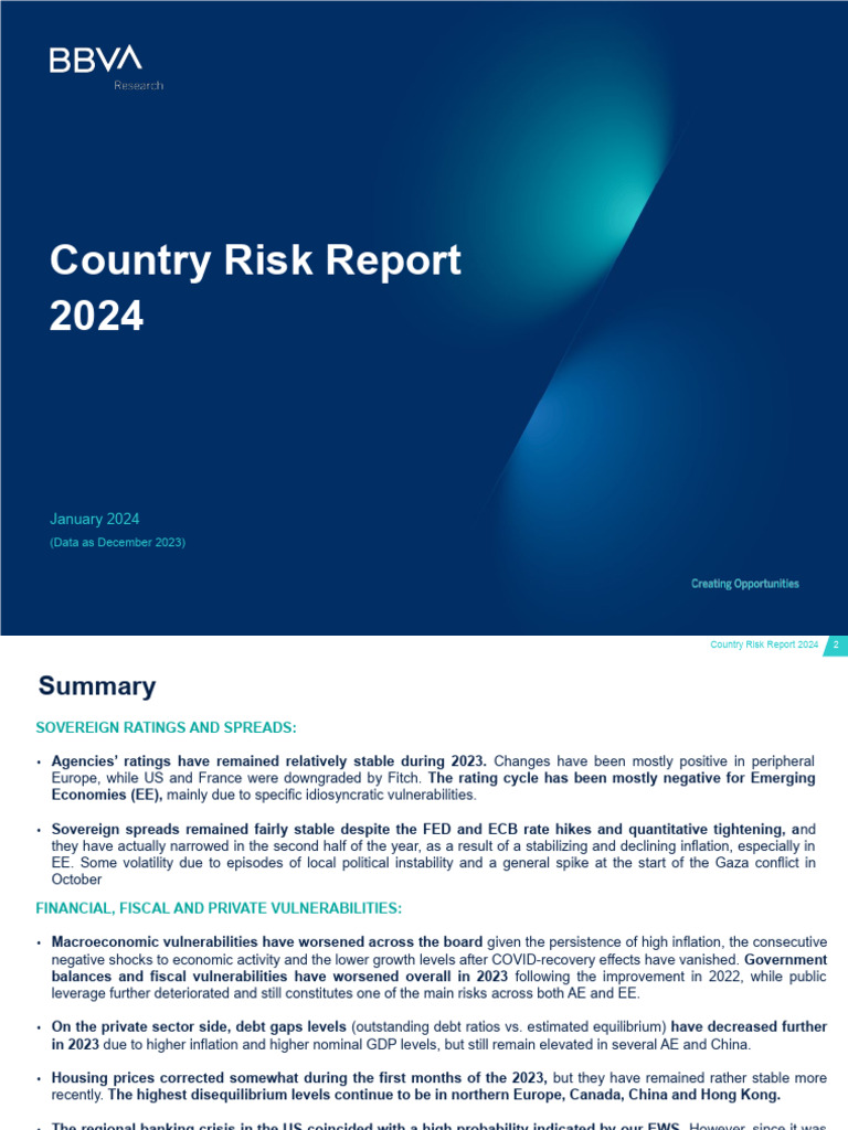 Country Risk Report Eng - 2024 | PDF | Credit Rating | Bond Credit Rating