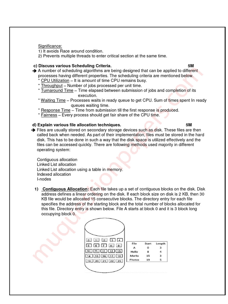 Operating System Solved Question Paper | Download Free PDF | Kernel (Operating System ...