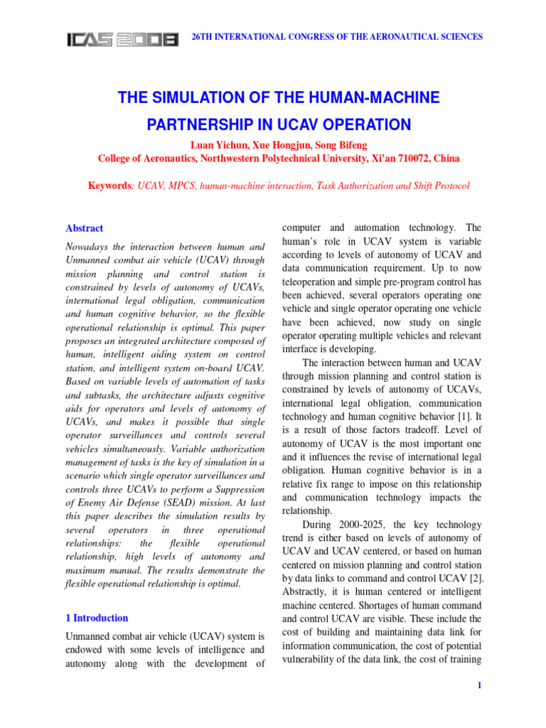 281 ref UAV 1 | PDF | Unmanned Combat Aerial Vehicle | Simulation