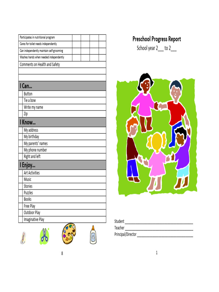 Sample Preschool Progress Report | PDF | Rhythm | Speech