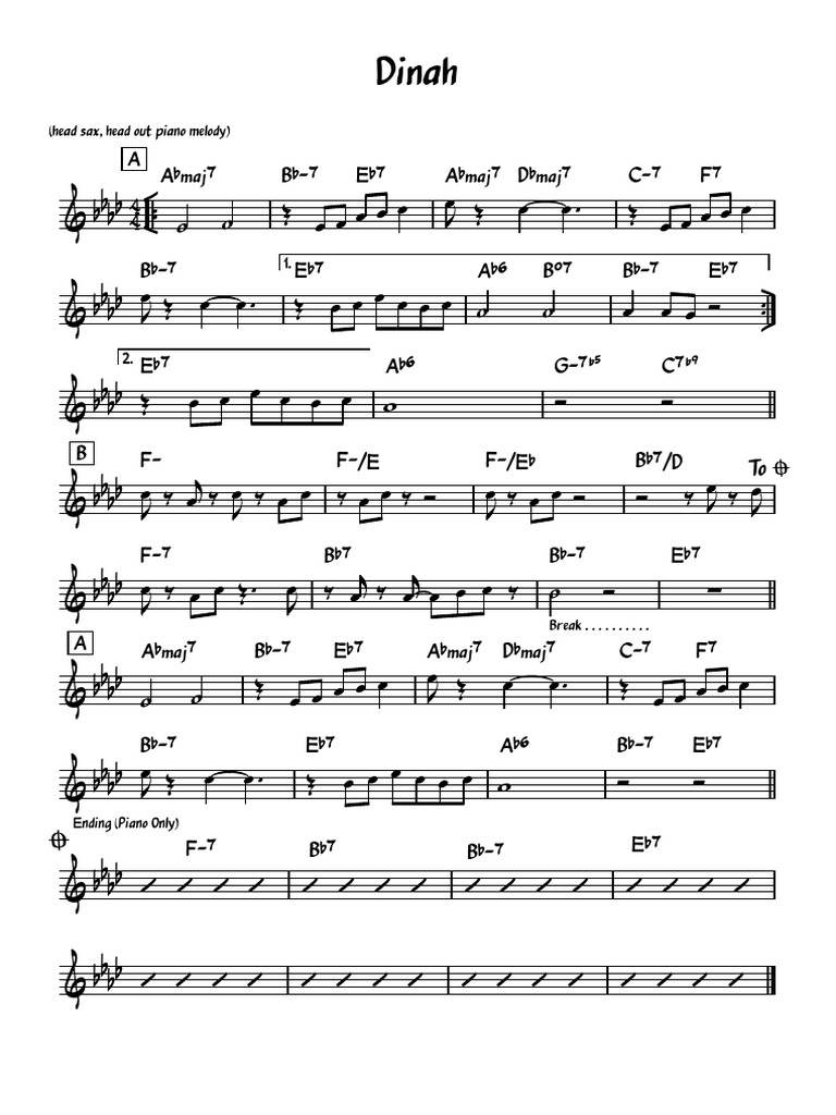 Dinah | PDF | Musical Keys | Compositions