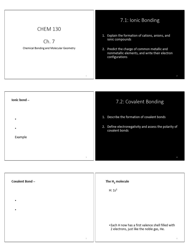OpenStax Chemistry Ch07 Blank | PDF | Chemical Bond | Covalent Bond
