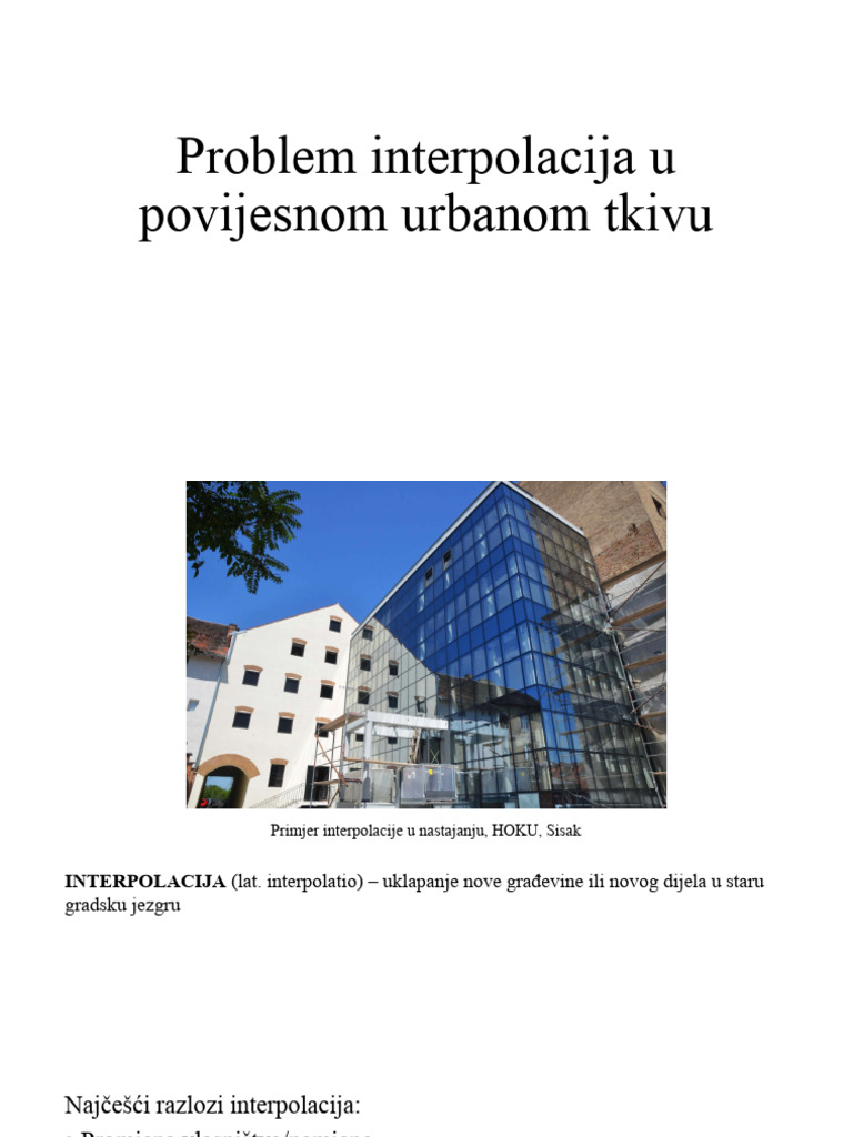 LU4 Problem Interpolacija U Povijesnom Urbanom Tkivu Zadnje Zadnje | PDF