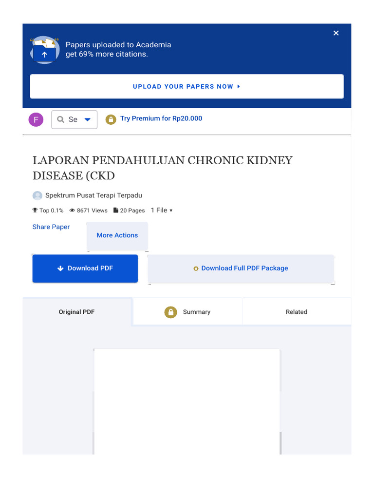 Laporan Pendahuluan Chronic Kidney Disease (CKD: Papers Uploaded To ...