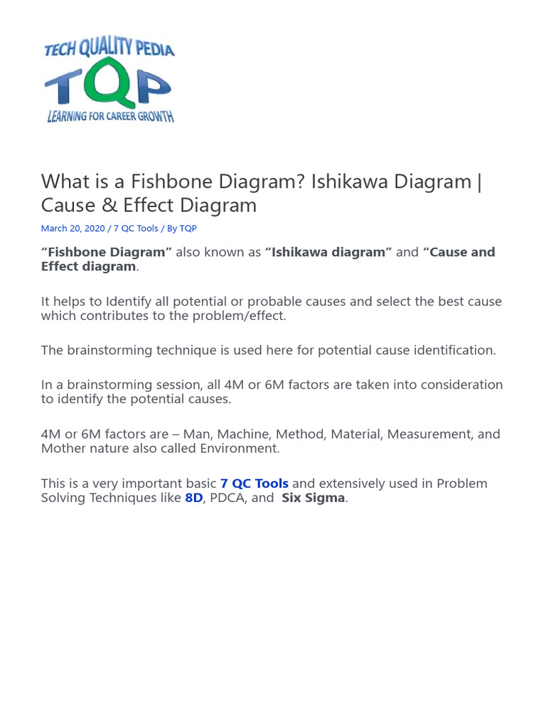 What is a Fishbone Diagram_ Ishikawa Diagram _ Cause & Effect Diagram | PDF