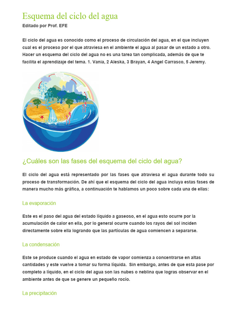 Esquema Completo del Ciclo del Agua | PDF | Agua | El ciclo del agua