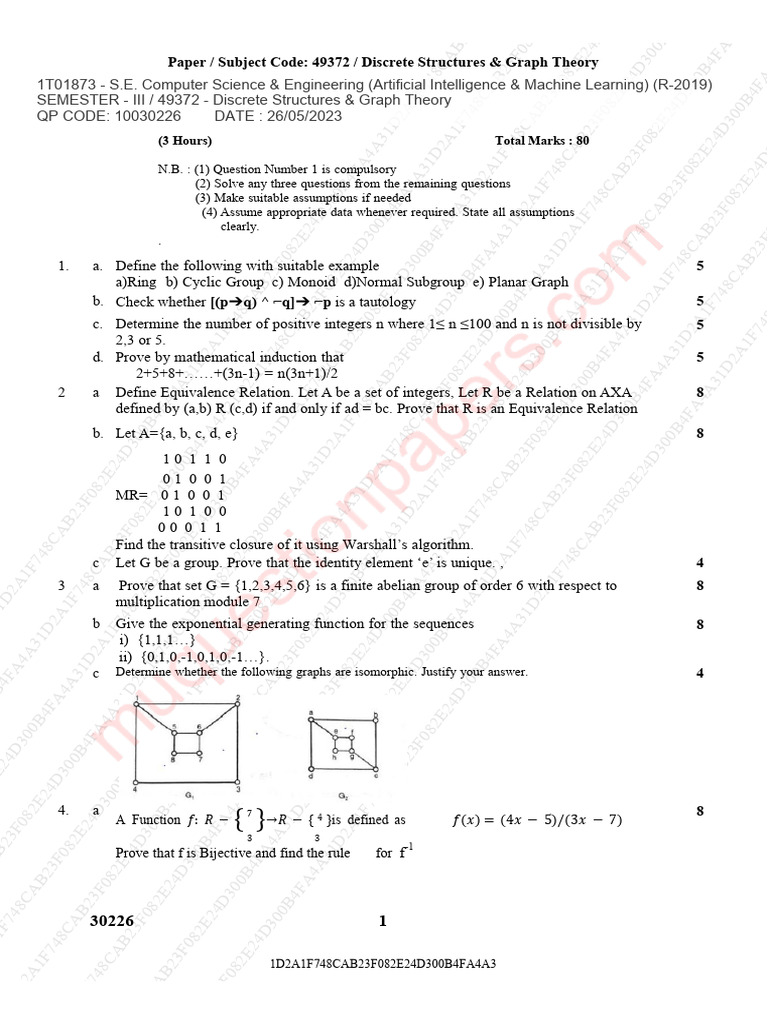 be_computer-engineering_semeste | PDF | Mathematics | Group Theory