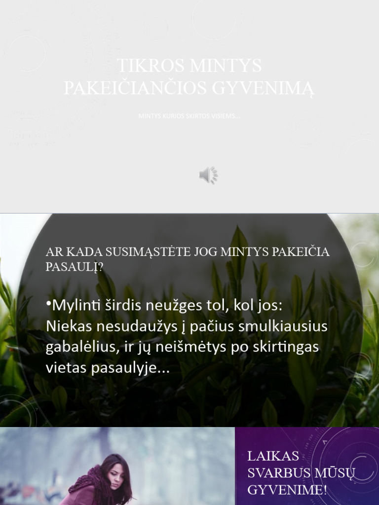 Tikros Mintys Pakeičiančios Gyvenimą | PDF