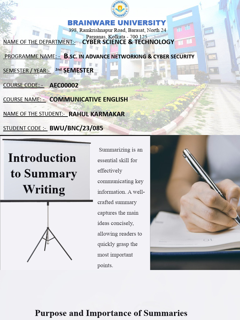 Introduction To Summary Writing | PDF | Career & Growth
