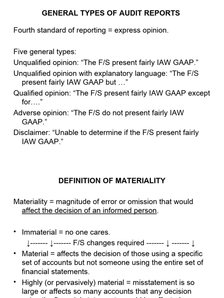 Reporting and Materiality Supplement For | PDF | Auditor's Report | Audit