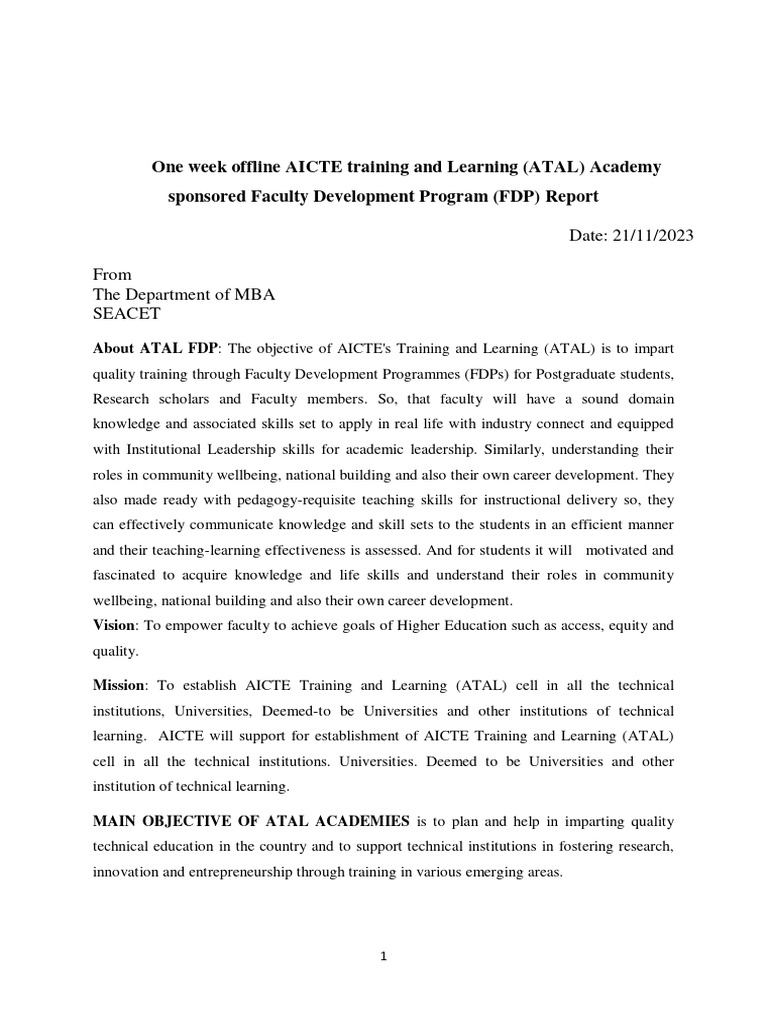 FDP-Report - 21st-Nov | PDF | University