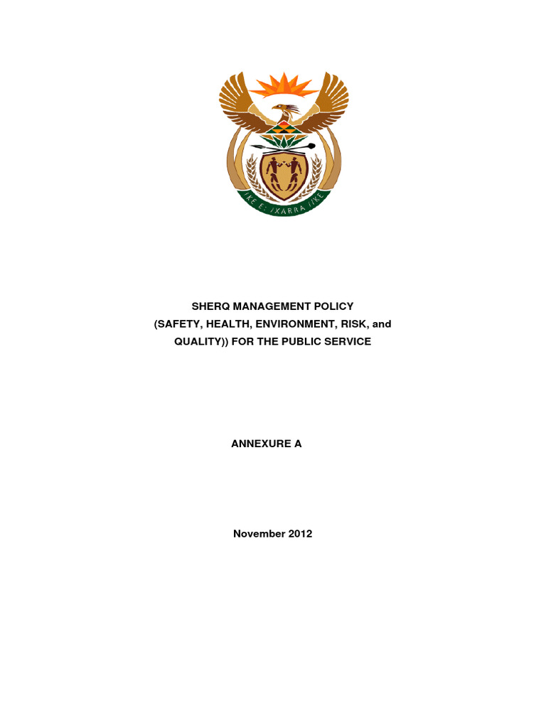 SHERQ POLICY Reviewed 19 December Final | PDF | Occupational Safety And ...