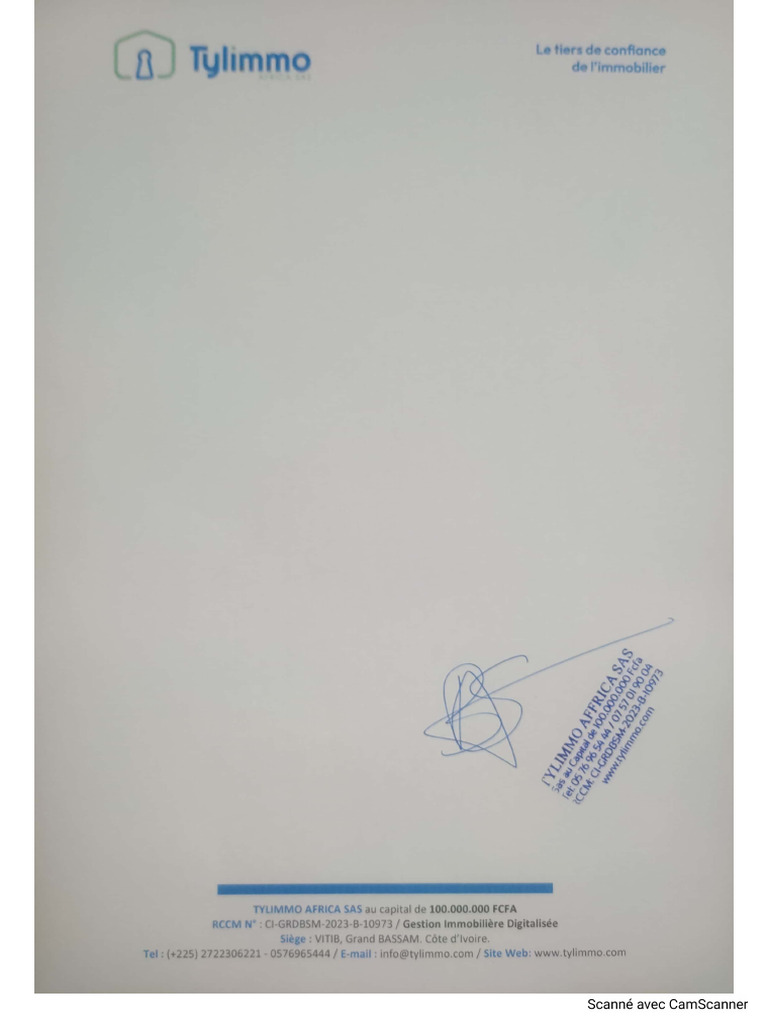 Papier Entête TYLIMMO Cacheté Signé | PDF