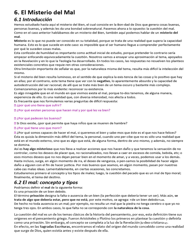El Misterio del Mal | PDF | Mal | Pecado