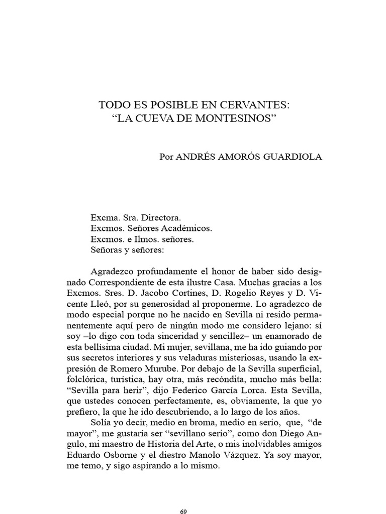 Andres Amoros - TODO ES POSIBLE EN CERVANTES | PDF | Don Quijote ...