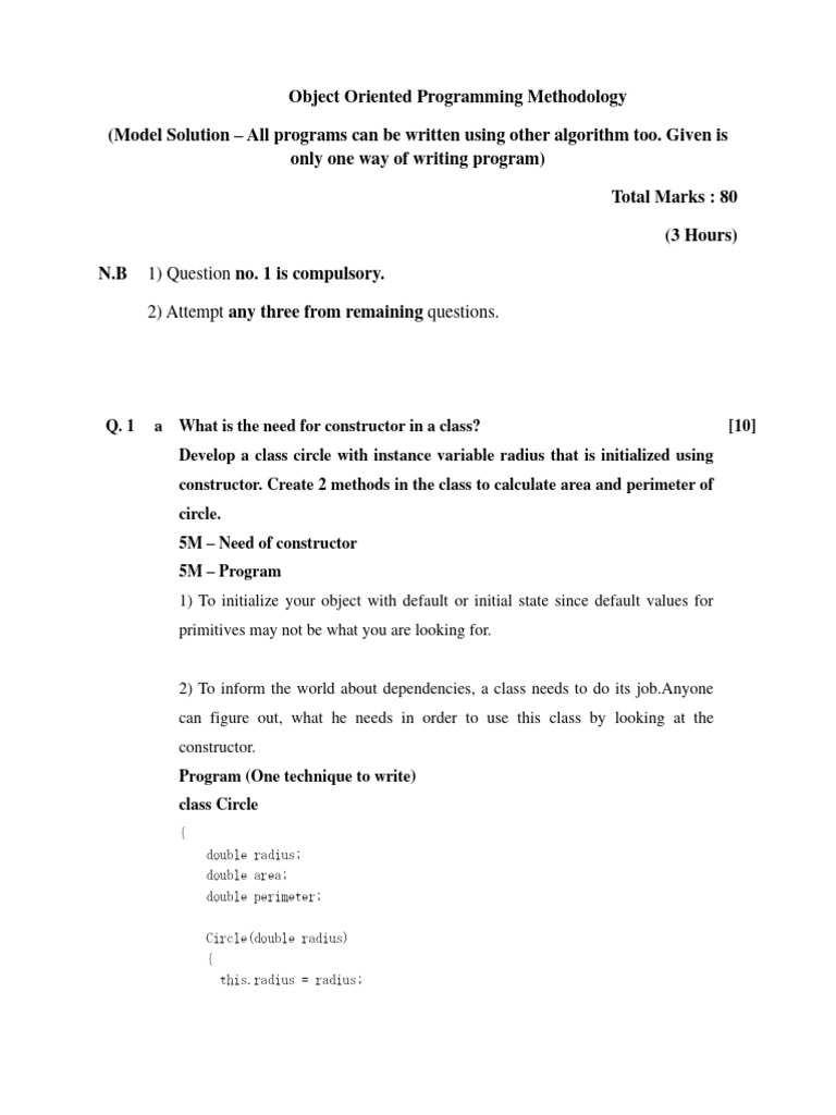 OOPM May 2018 Solution | Download Free PDF | Method (Computer ... OOPM May 2018 Solution | Download Free PDF | Method (Computer ...