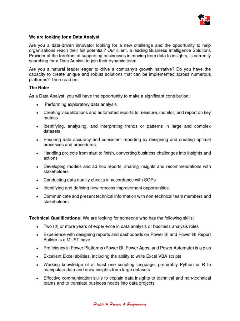 Data Analyst Profile | PDF | Data Analysis | Data