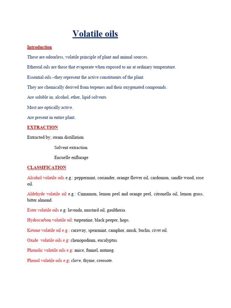Volatile oils | PDF | Coriander | Essential Oil Volatile oils | PDF | Coriander | Essential Oil